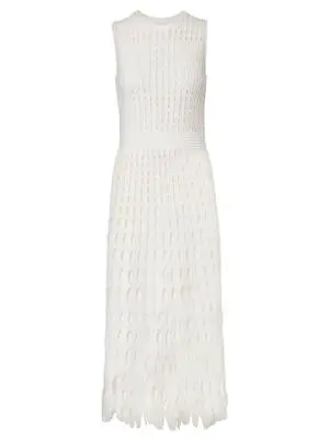 Simkhai Zyla Open-knit Midi Dress - White