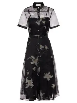 Altuzarra Kiera Floral Silk Midi Dress - Black