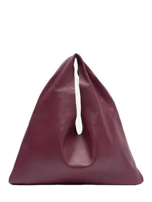 THE ROW Bindle Small Leather Tote Bag Burgundy