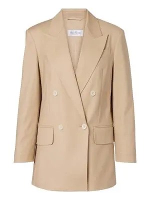 Max Mara Suez Double-breasted Cotton-blend Blazer - Beige