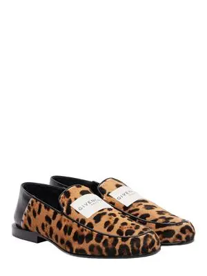 Givenchy Leopard-Print Calf Hair Loafers Multicoloured