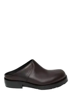 Dries Van Noten Leather Slip-on Clogs - Brown