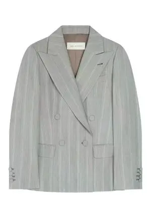 Dries Van Noten Pinstripe Double-breasted Blazer - Green