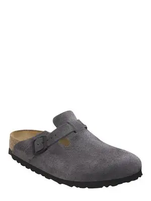 BIRKENSTOCK Boston Suede Clog - Velvet Grey