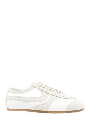Dries Van Noten Leather Sneakers With Suede Inserts - White