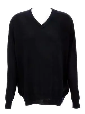 HIRA Wool V-neck Sweater - Blue