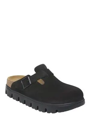 BIRKENSTOCK Boston Chunky Suede Clogs - Black/black