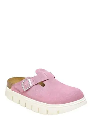 BIRKENSTOCK Boston Chunky Suede Clogs Candy Pink