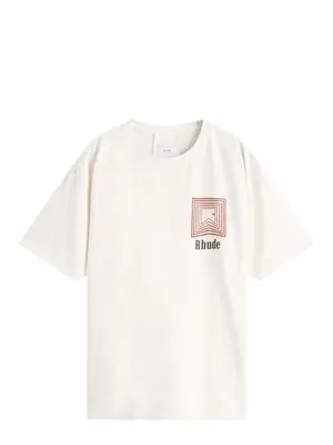 Rhude Chevron Logo Repeat Tee - White