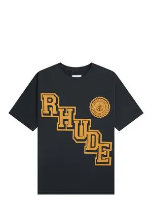 Rhude Collegiate Crest Tee - Black