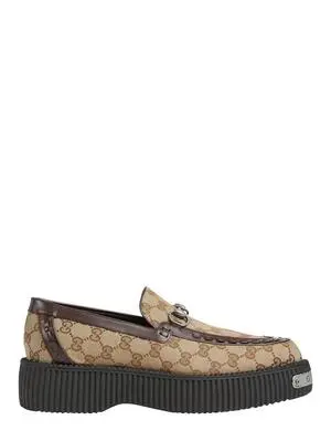 Gucci Horsebit Creeper Loafer In Gg Canvas - Tan