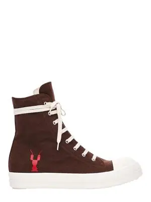 Rick Owens Coated Canvas High-top Sneakers - Brown