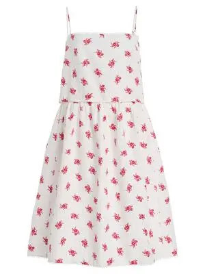 Miu Miu Button-detailed Floral Midi Dress - Multi