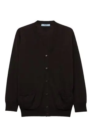 Prada Superfine Cashmere V-neck Cardigan - Moro