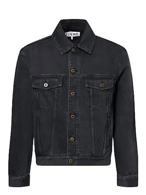 Loewe Anagram-embroidery Relaxed-fit Denim Jacket - Black