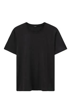 JOSEPH Round-neck Cotton And Silk-blend T-shirt - Black
