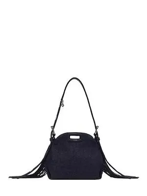 Maje Miss M Micro Denim Bag - Navy