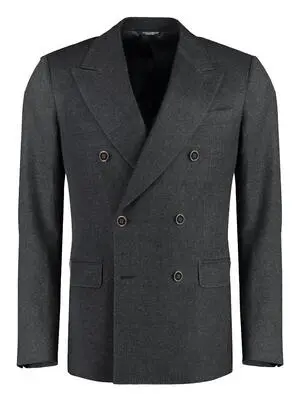 Dolce & Gabbana Double-breasted Wool Blazer - Grey