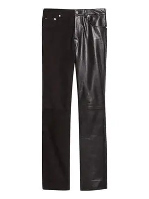 Helmut Lang Bisected Leather Denim Pants - Blk