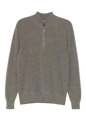 N.peal Ribbed Zip-up Sweater - Grey