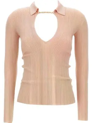 ELISABETTA FRANCHI Ribbed Polo-Neck Sweater
