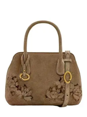 Oscar De La Renta Mini Ivy Suede Tote - Brown