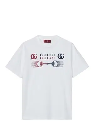 Gucci Printed Cotton Jersey T-shirt - White