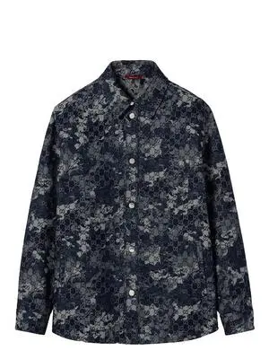 Gucci Gg Jacquard Denim Shirt - Blue