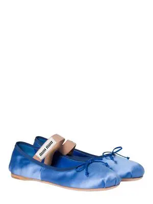 Miu Miu Satin Ballerinas - Periwinkle Blue