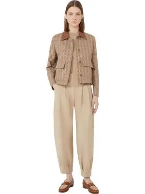 Max Mara Jacquard Boxy Jacket - Camel