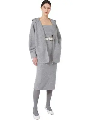 Max Mara Wool And Cashmere Bustier Midi Dress - Medium Grey