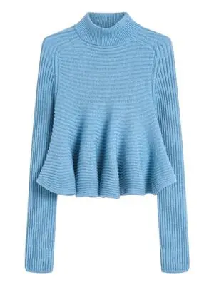 Max Mara Wool Baby-doll Sweater - Light Blue