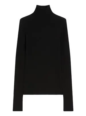 Max Mara Wool Mock Polo-neck Sweater - Black