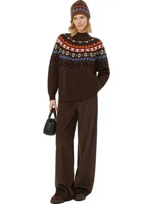 Max Mara Wool Jacquard Jumper - Chocolate