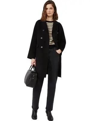 Max Mara Double Wool Drap Coat - Black