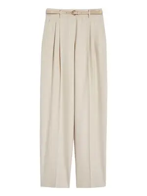 Max Mara Wool Twill Trousers - Beige