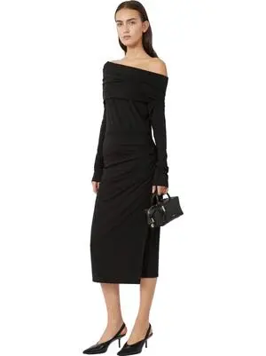 Max Mara Feminine Jersey Midi Dress - Black