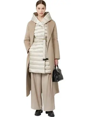 Max Mara Wool And Cashmere Wrap Coat - Beige