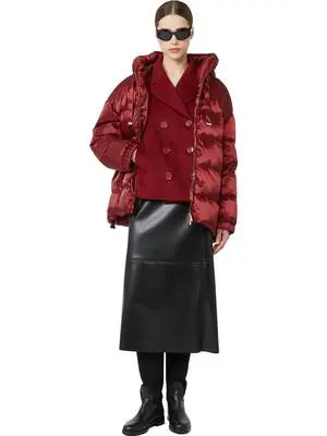 Max Mara Wool Drap Pea Coat - Bordeaux