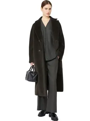Max Mara Wool Flannel Joggers Dark Green