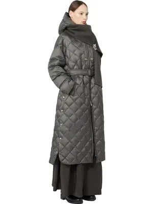 Max Mara Long Quilted Down Jacket - Green