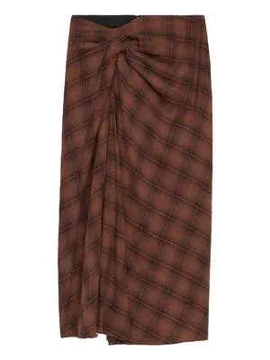 MARANT ETOILE Nicole Draped Midi Skirt - Dark Bronze