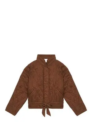 MARANT ETOILE Zakiane Quilted Satin Jacket - Tabacco