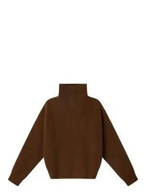 Isabel Marant Brooke Ribbed Cashmere And Merino Wool Sweater - Chocolate