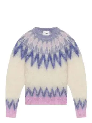 MARANT ETOILE Natania Fair Isle Pattern Sweater - Blue