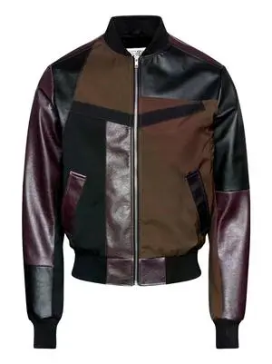 MAISON MARGIELA Leather-paneled Bomber Jacket - Brown