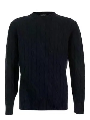 KANGRA Cable-knit Crew-neck Sweater - Black
