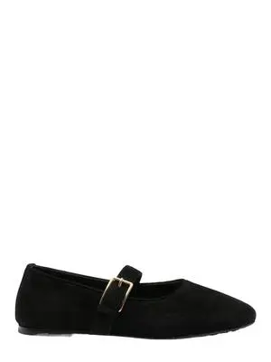 Dear Frances Ball Buckle Ballet Flats - Black