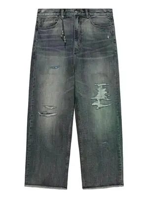 A BATHING APE Distressed Loose-fit Jeans - Blue