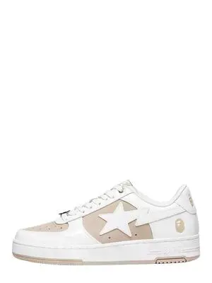 A BATHING APE Star-patch Leather Sneakers - White